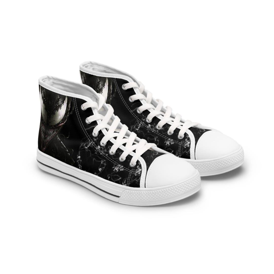 Venom Black Skull Art Women's High Top Sneakers | Gothic Grunge ...