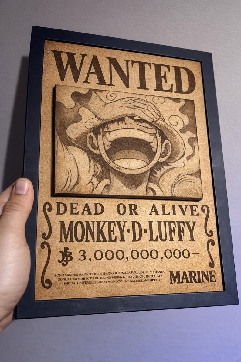 One Piece Wanted Poster Wall Art - Etsy