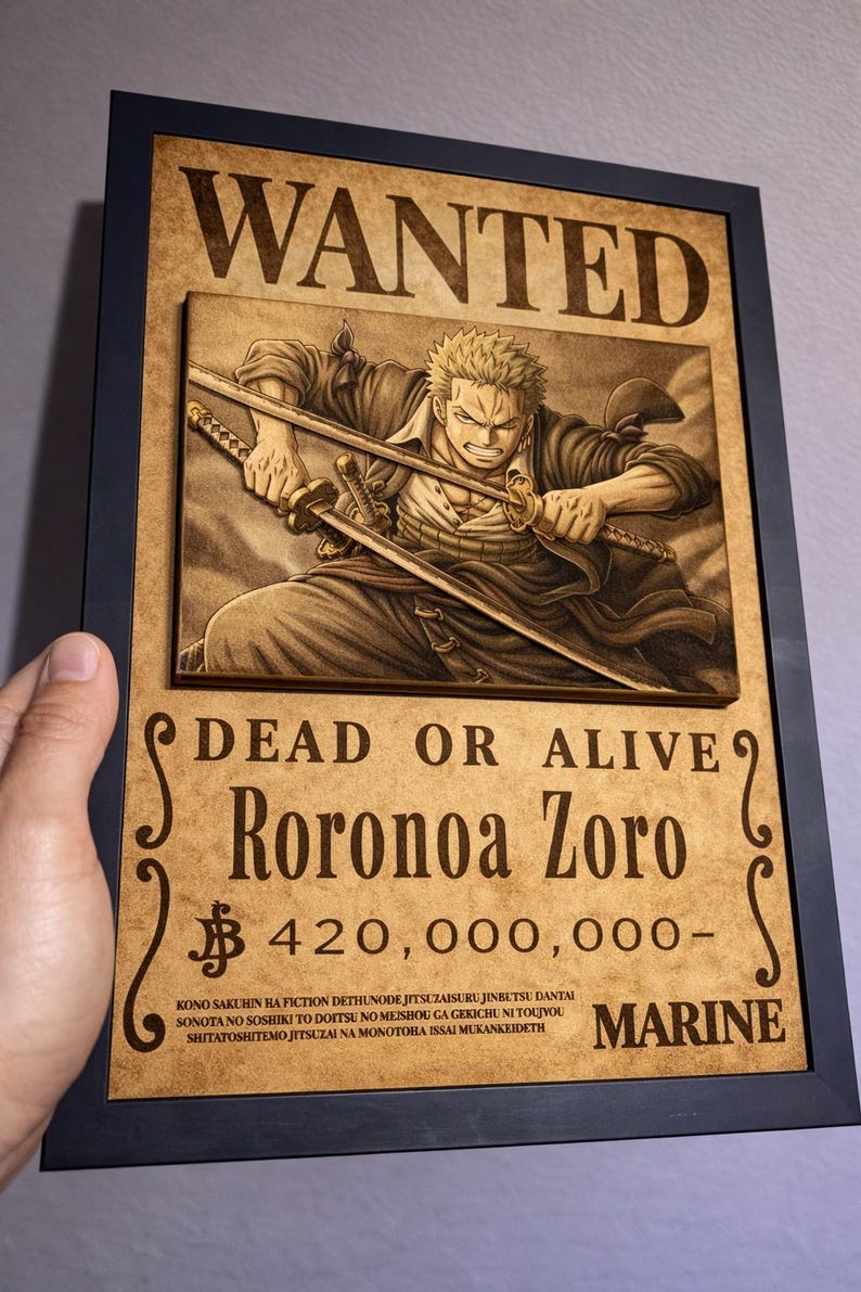 One Piece Wanted Poster Wall Art - Etsy