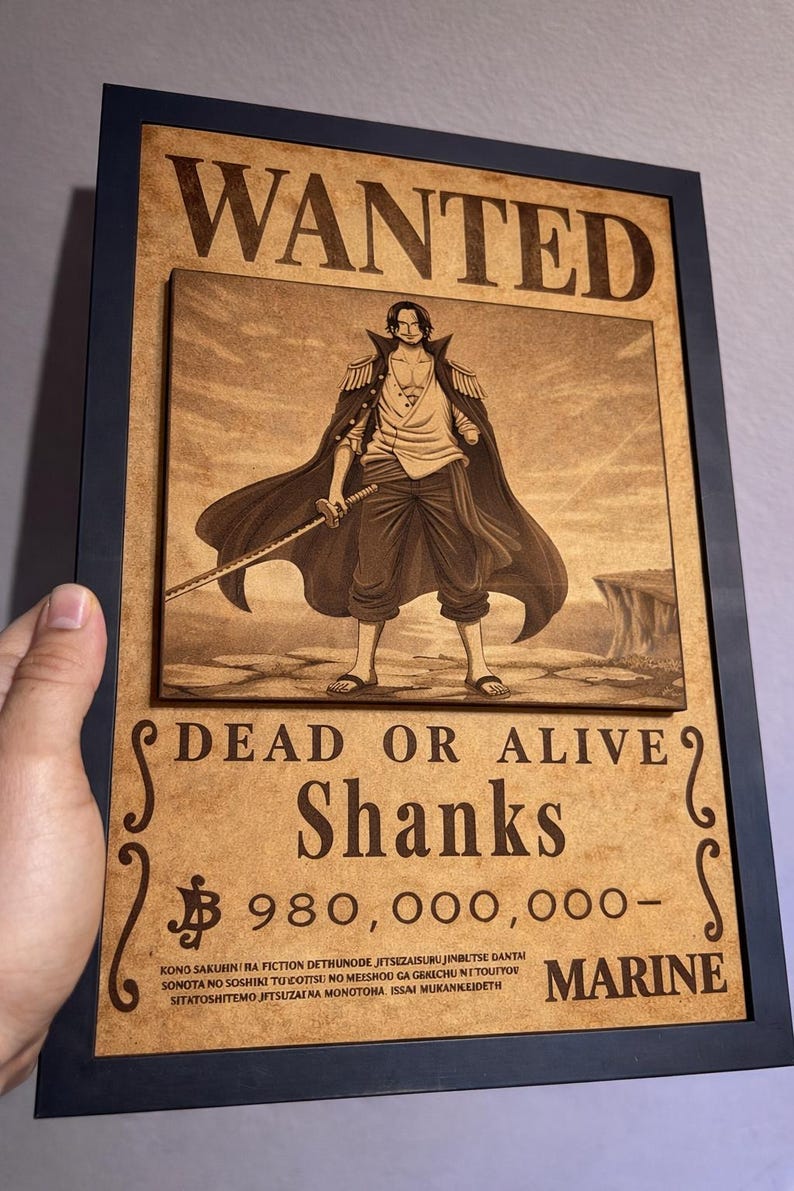 One Piece Wanted Poster Wall Art - Etsy