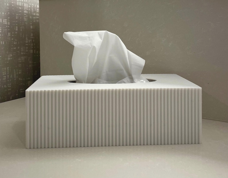 Modern Tissue Box Cover | Ribbed Tissue Box Holder | Minimal Home Decor ...