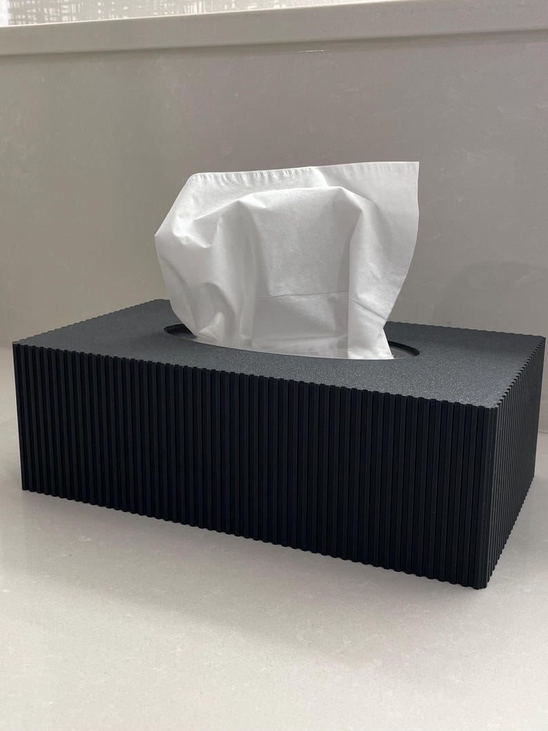 Modern Tissue Box Cover | Ribbed Tissue Box Holder | Minimal Home Decor ...