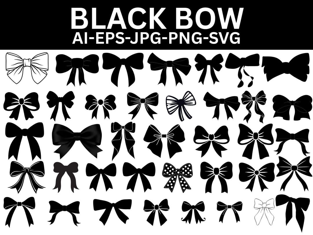 Black Bow SVG Bundle,tie Svg, Ricut Cut Files,instant Download - Etsy