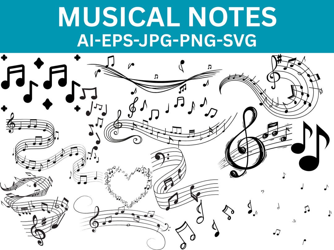 Musical Notes SVG: Music Key Vector Art (digital Download) - Etsy