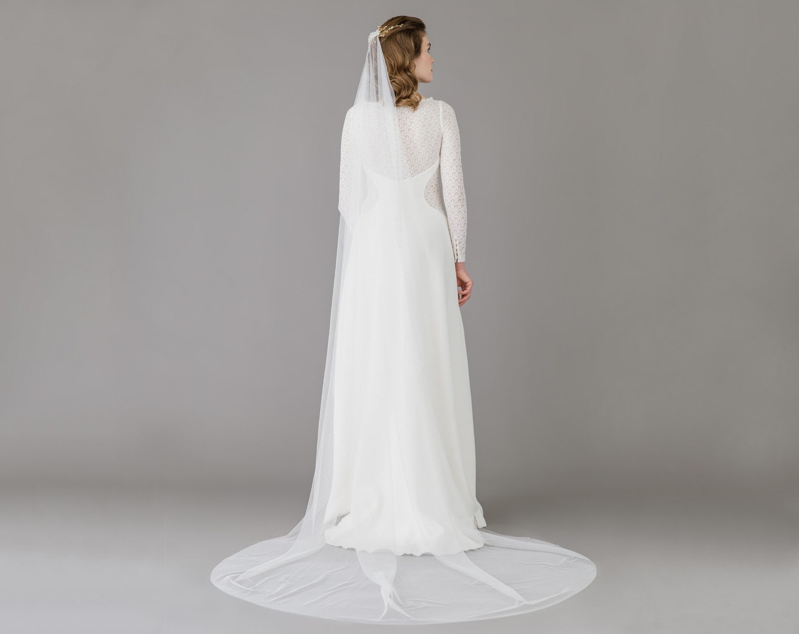 Silk Style Barely There Wedding Veil Minimal Wedding Veil | Etsy