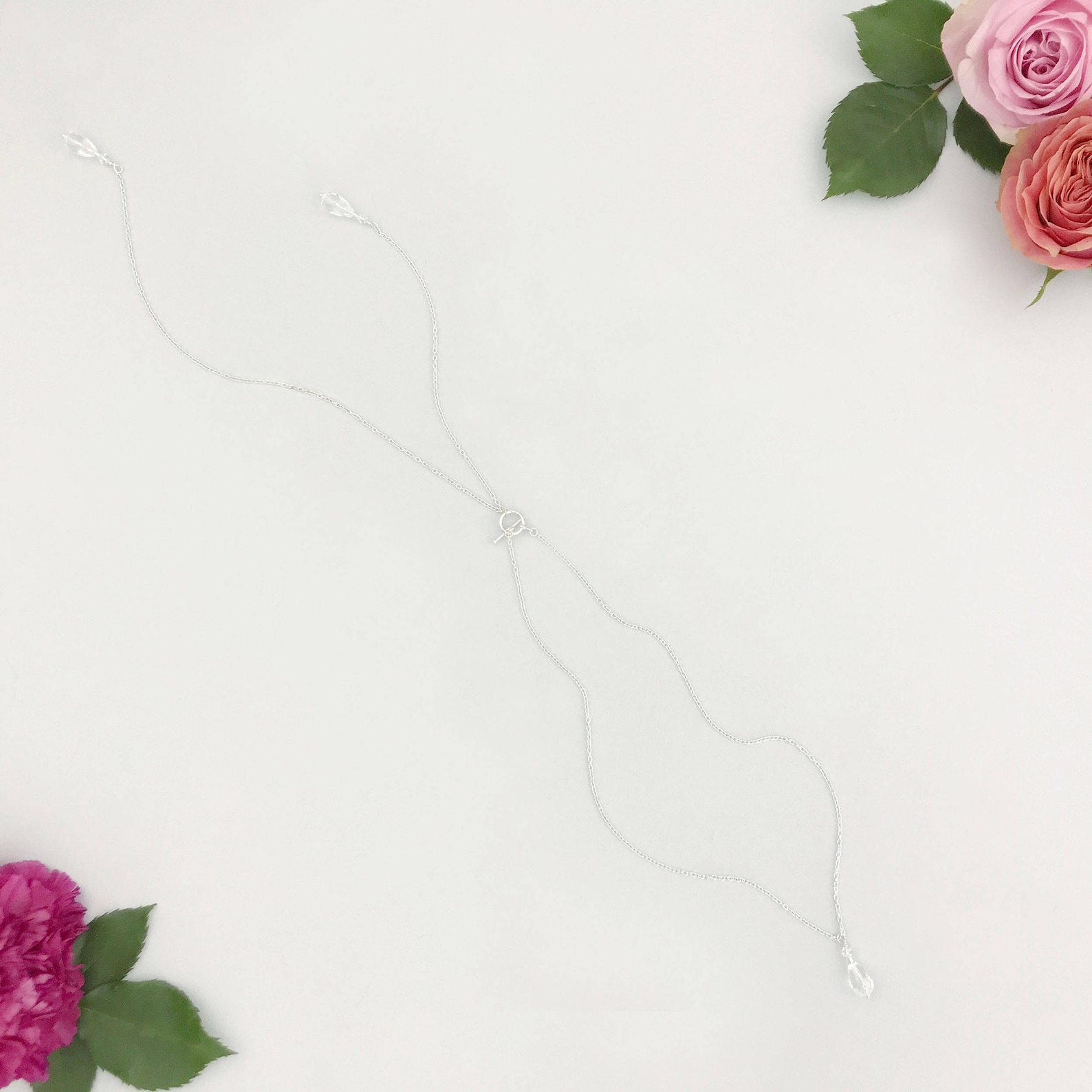 Crystal Back Drop Necklace • Crystal Back Necklace • Crystal Bridal ...