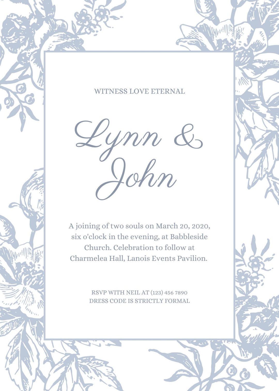 Wedding Invitation - Downloadable Template - Etsy