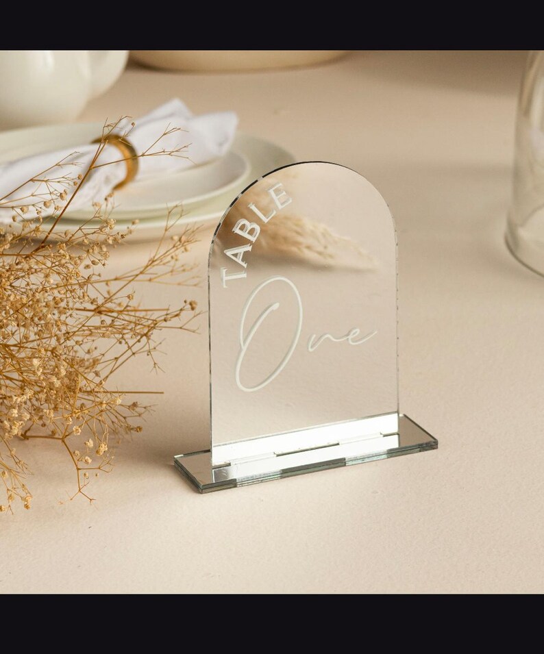 Acrylic Arch Table Numbers for Wedding Reception – Modern Clear Acrylic ...