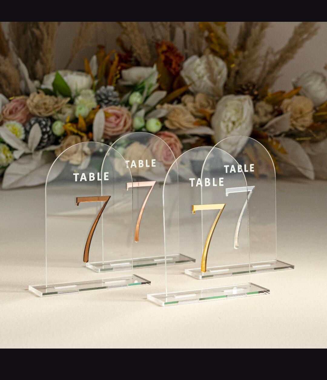 Acrylic Arch Table Numbers, Modern Wedding Reception Decor - Etsy