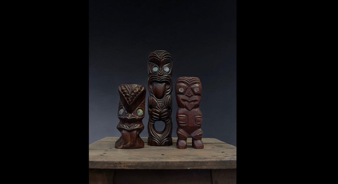 3 Hand-carved Māori Tiki Sculptures – Traditional New Zealand Art With ...