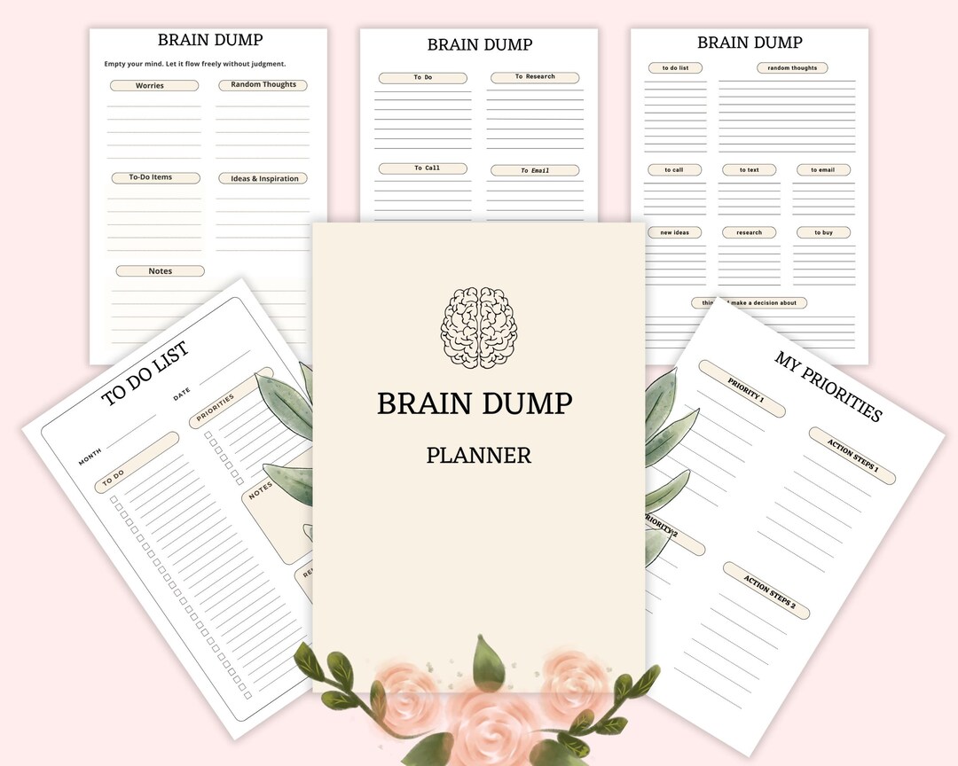 Editable ADHD Brain Dump Planner, Printable Template, Brain Dump Sheets ...