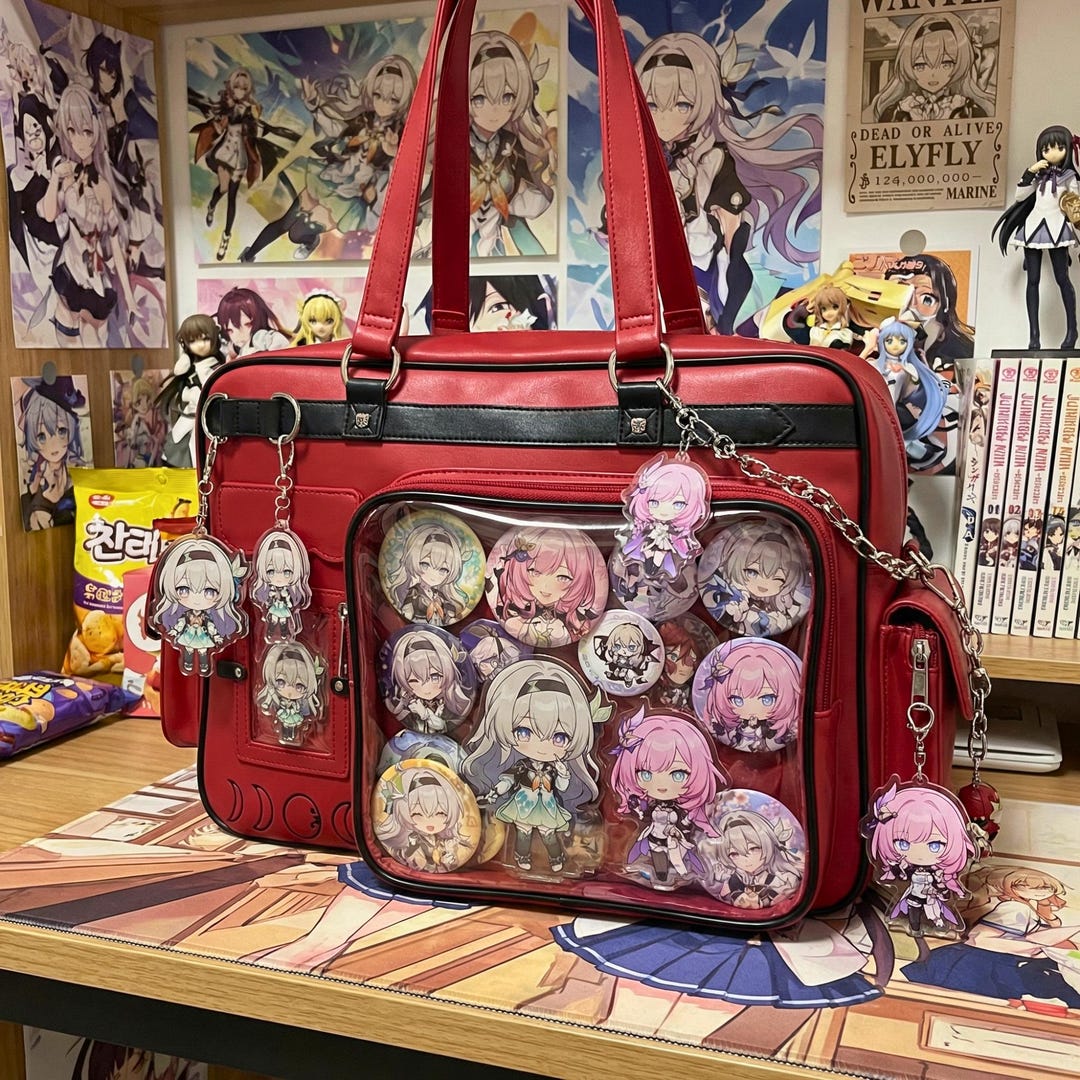 Red Big Window Bag,anime Pin Display Bag, Oshi Pouch, Shoulder Ita Bag ...