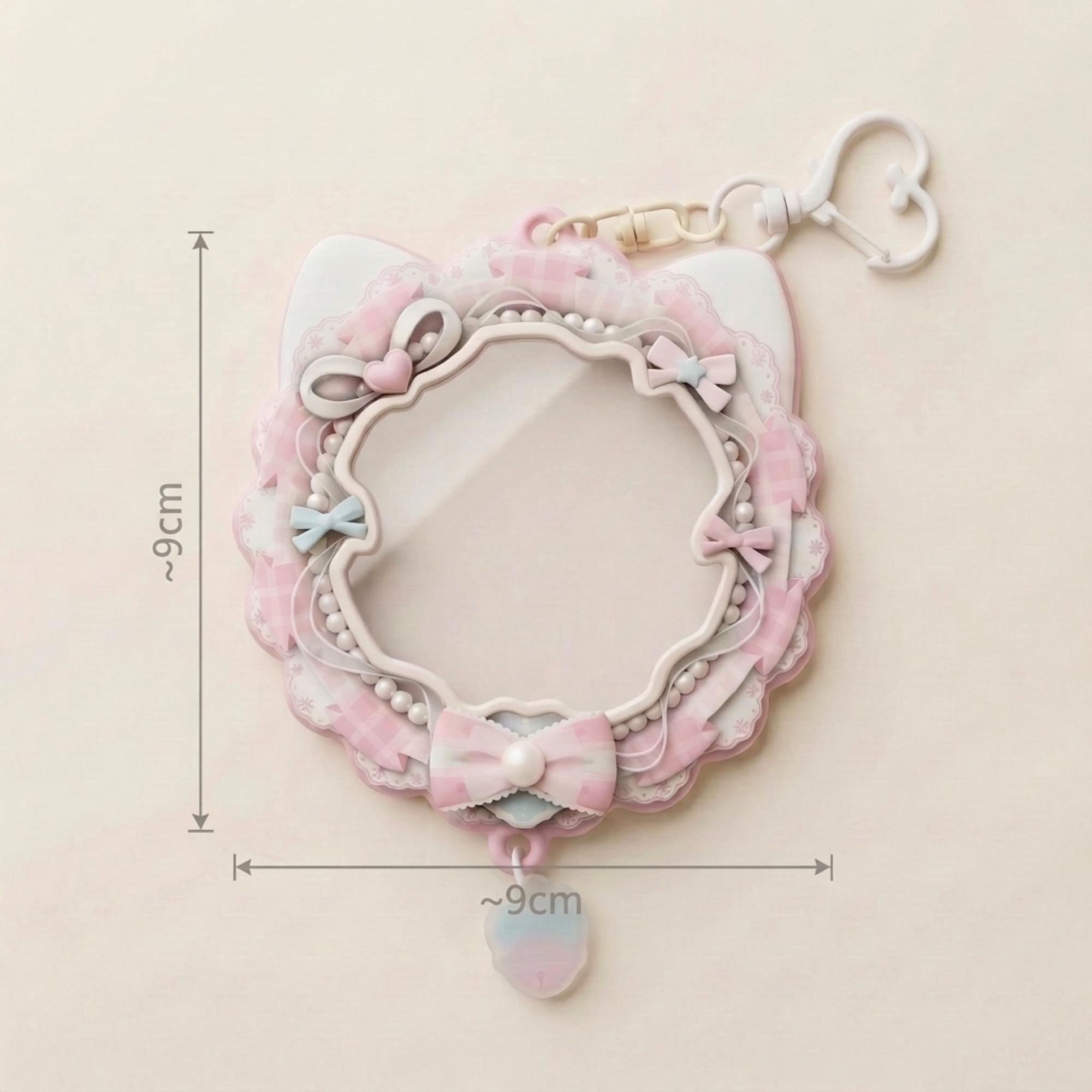 Cute Kawaii Cat Ear Badge Holder Keychain - 58mm Badge Protective Cover ...