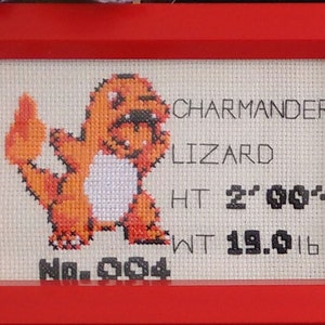 Charmander Pokedex Cross Stitch Pattern - Etsy