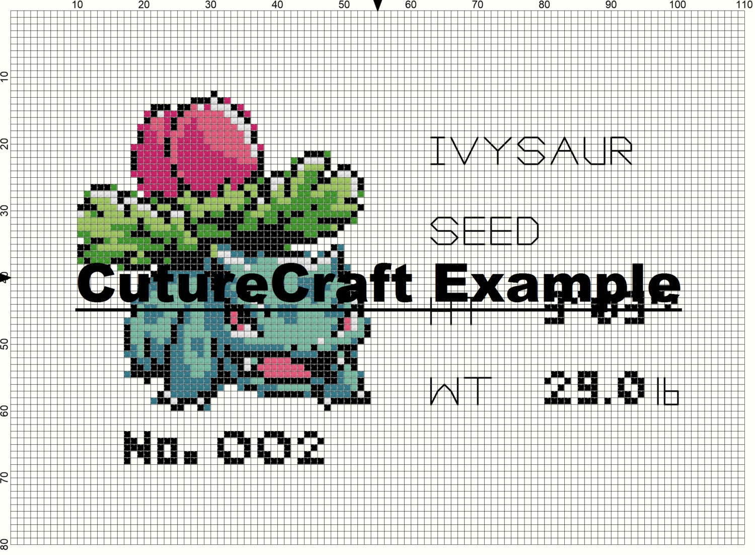 Ivysaur Sprite Pokemon Cross Stitch Pattern Sewing & Needlecraft Kits ...