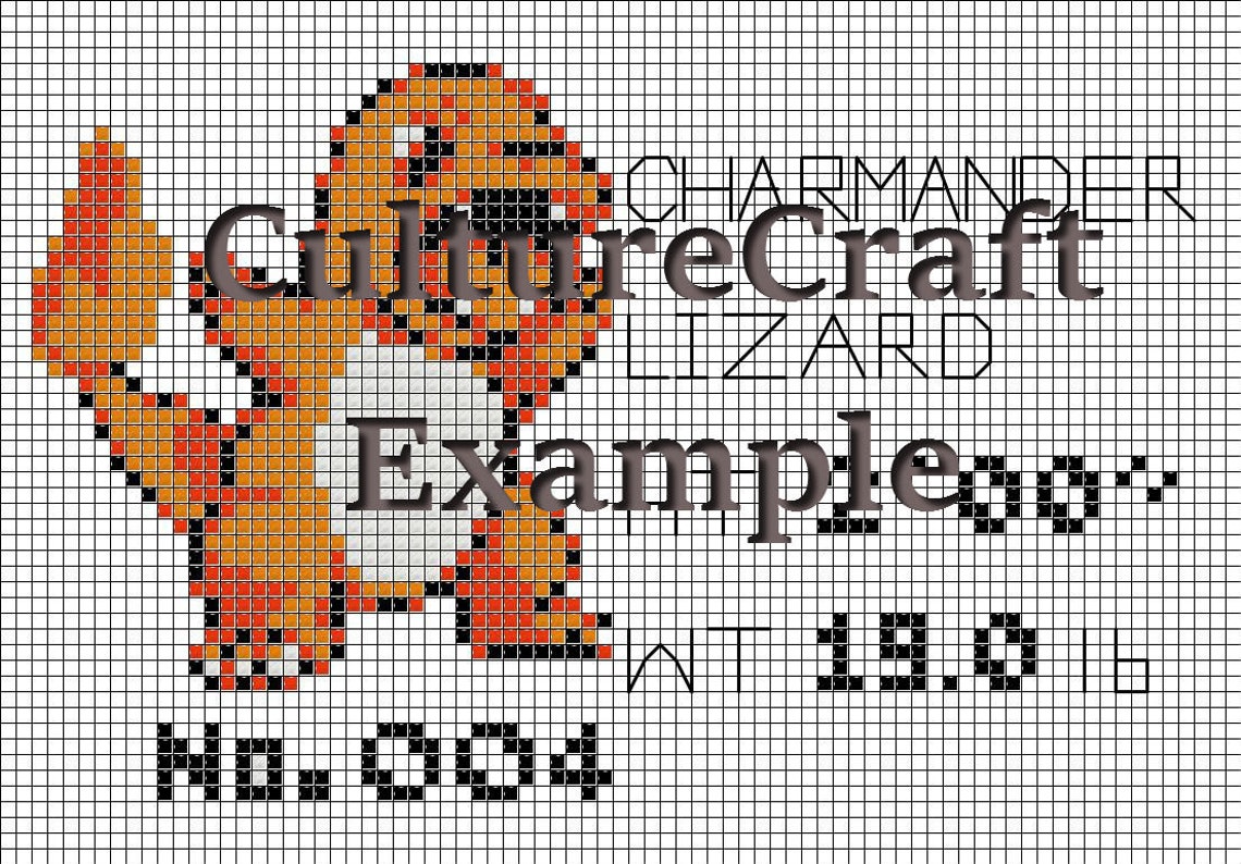 Charmander Pokedex Cross Stitch Pattern - Etsy