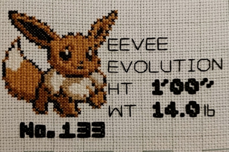 Eevee Pokedex Cross Stitch Pattern - Etsy