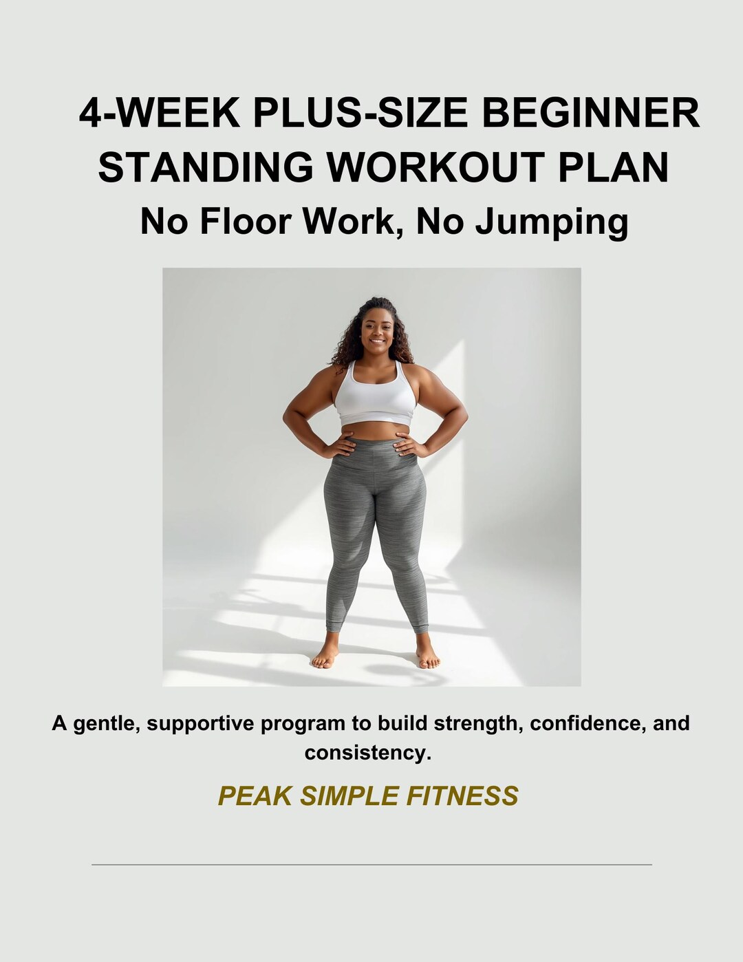 Plus Size Beginner Workout Plan • 4 Week Standing Exercise Program • No ...