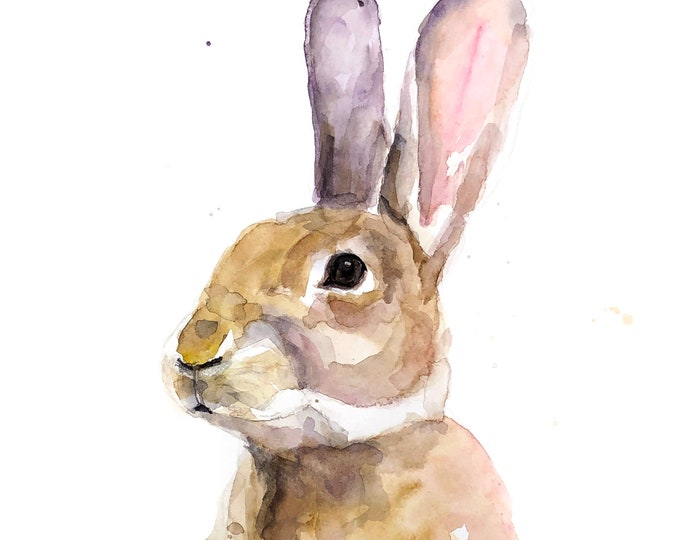 Bunny Painting, Watercolor Rabbit a Print of My Original Watercolour ...