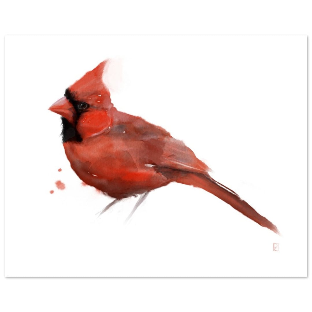Red Cardinal Watercolour Painting - Etsy