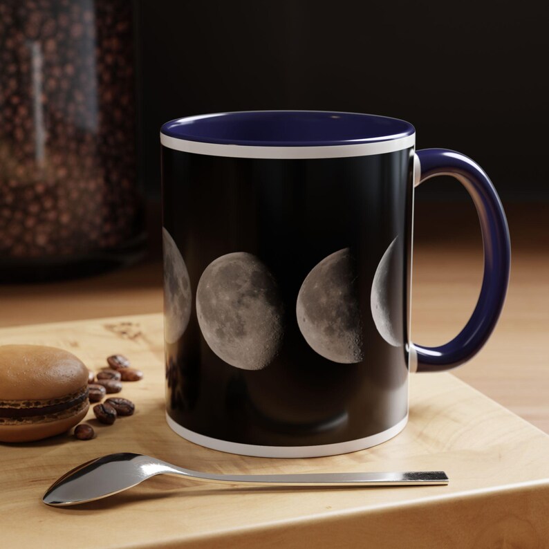 Lunar Phases Accent Coffee Mug Moon Phase Ceramic Mug - Etsy