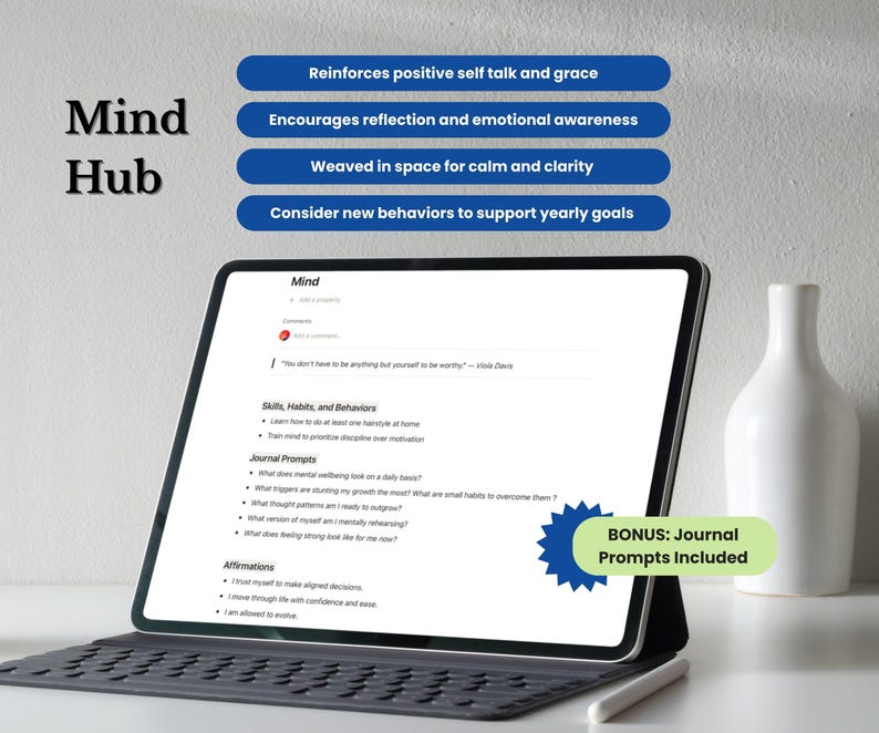 2026 Notion Vision Planner Template | Goals Hub & Reflection | Bring Your Vision Board to Life ...