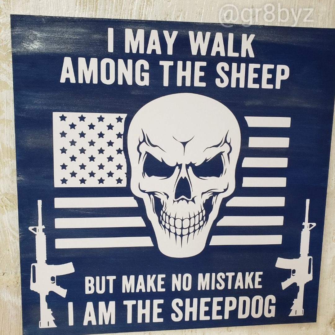 Sheepdog Police and Skull Wood Wall Hanging - Etsy