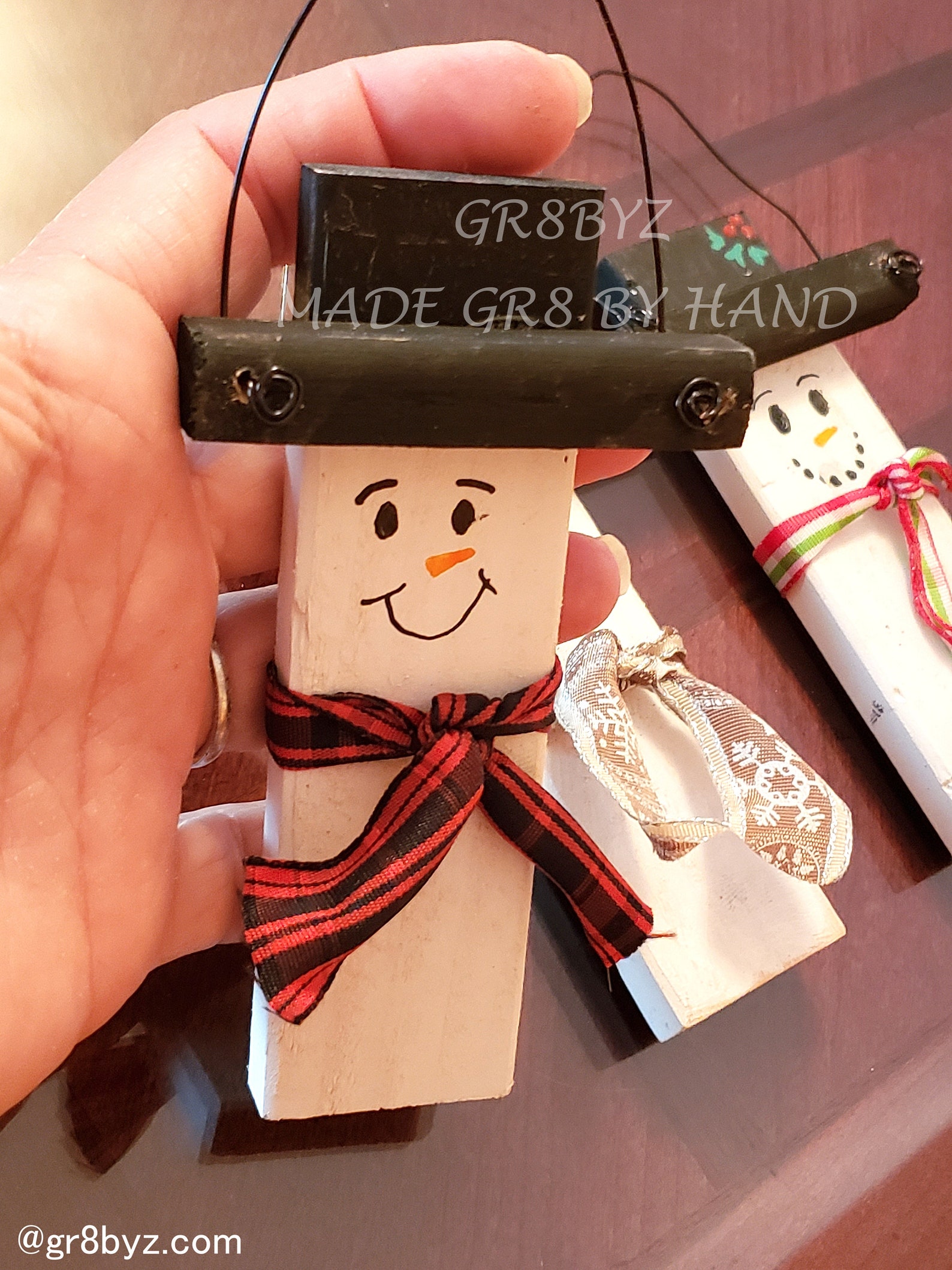 DIY Set of 5 Unfinished Wooden Snowmen Christmas Tree Ornaments - Etsy