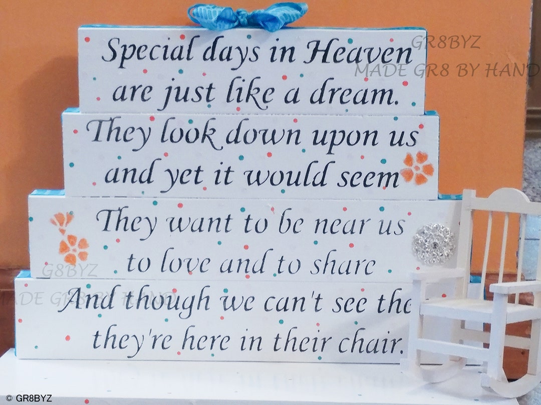 Special Days in Heaven Sign - Everyday Centerpiece - Wooden Memorial ...