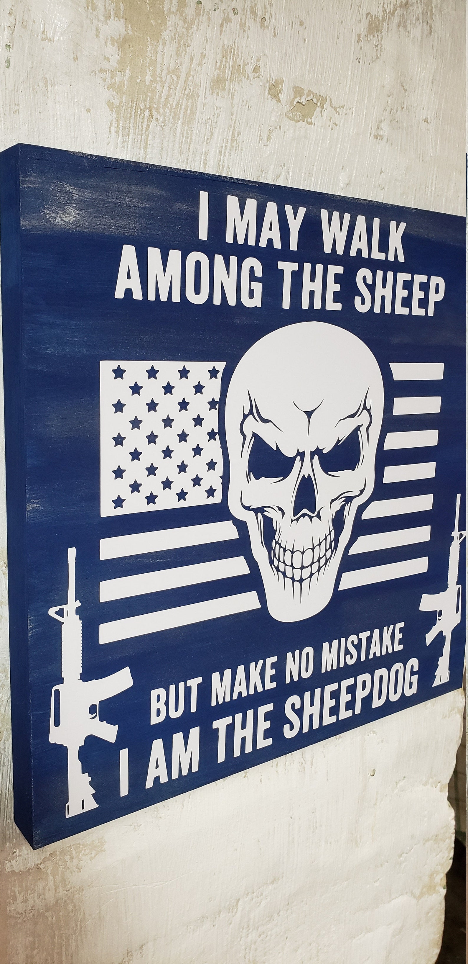 Sheepdog Police and Skull Wood Wall Hanging - Etsy