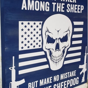 Sheepdog Police and Skull Wood Wall Hanging - Etsy