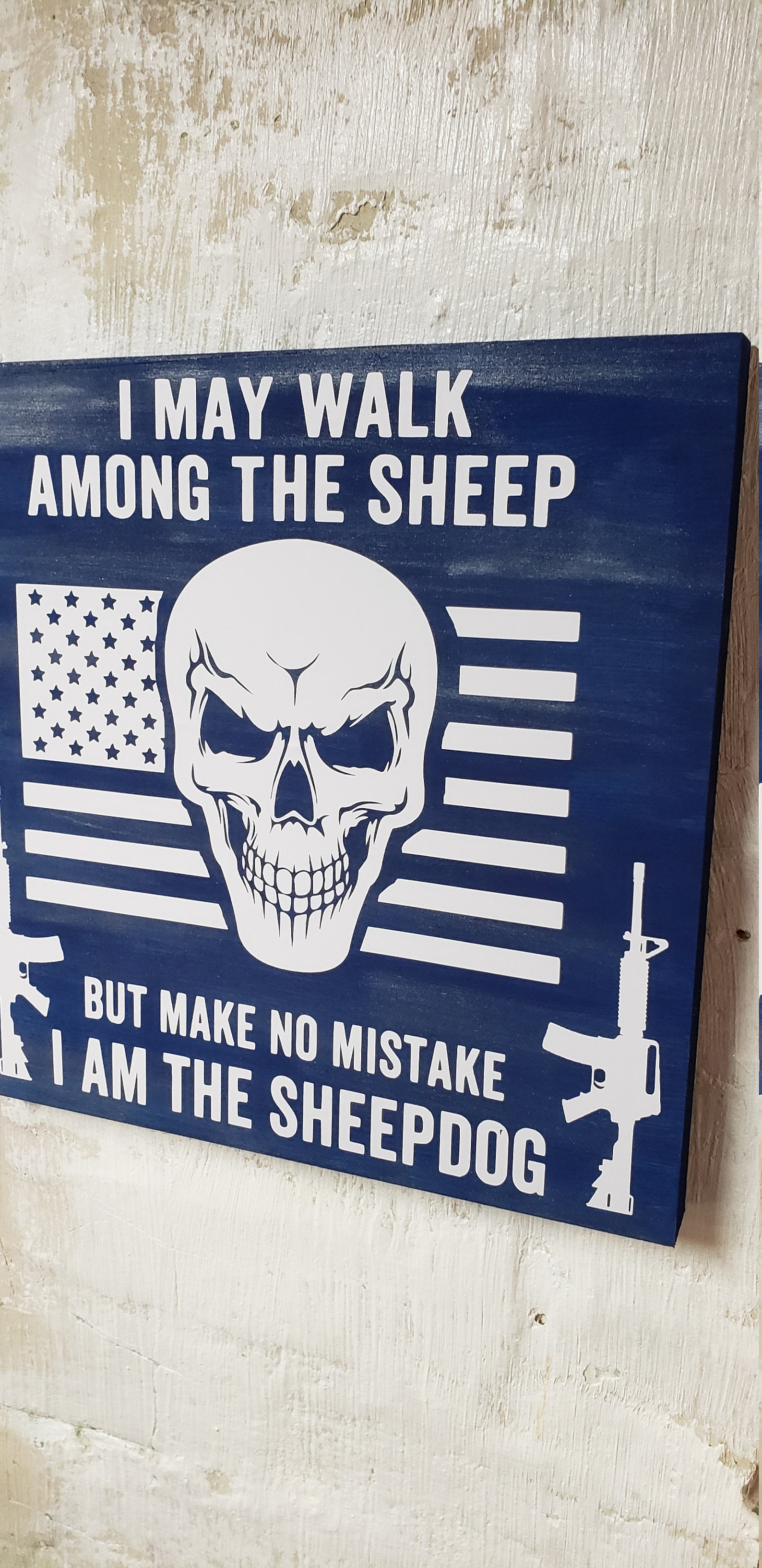 Sheepdog Police and Skull Wood Wall Hanging - Etsy