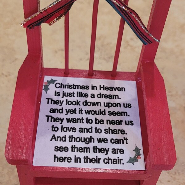 Christmas Chair Poem - Etsy