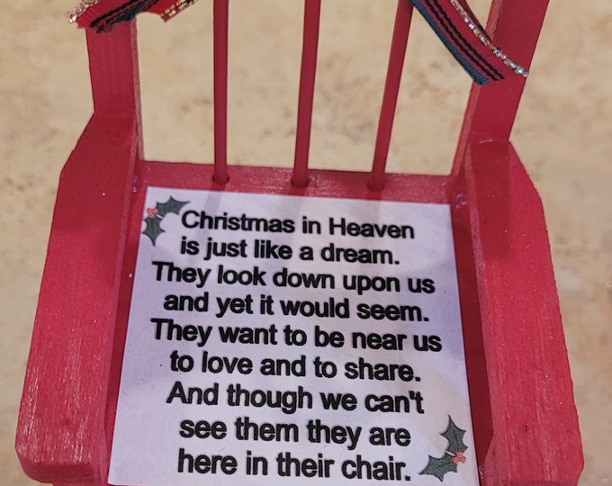 Set of 4 / Christmas in Heaven Ornament | Rocking Chair Ornaments ...