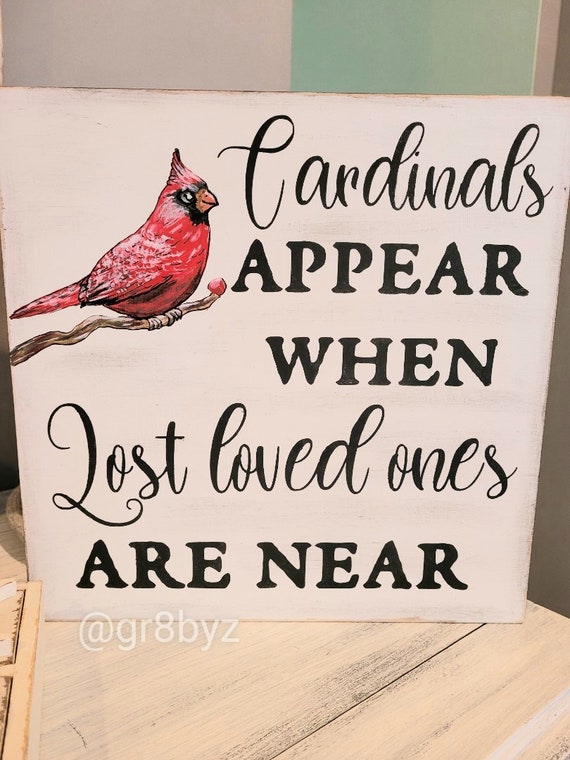 CARDINALS appear when lost loved ones are near wood wall | Etsy