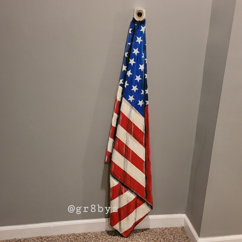 Wooden Draped American Flag Wavy Flag Large Wall Flag - Etsy