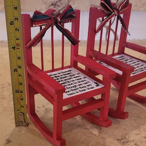 Set of 4 / Christmas in Heaven Ornament | Rocking Chair Ornaments ...