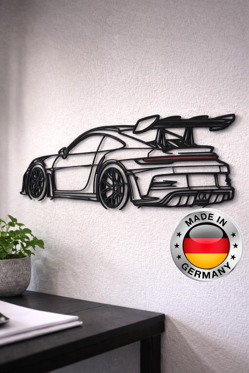 3D Car Wall Mural – Sports Car Wall Decor Made of PLA – Modern Car ...