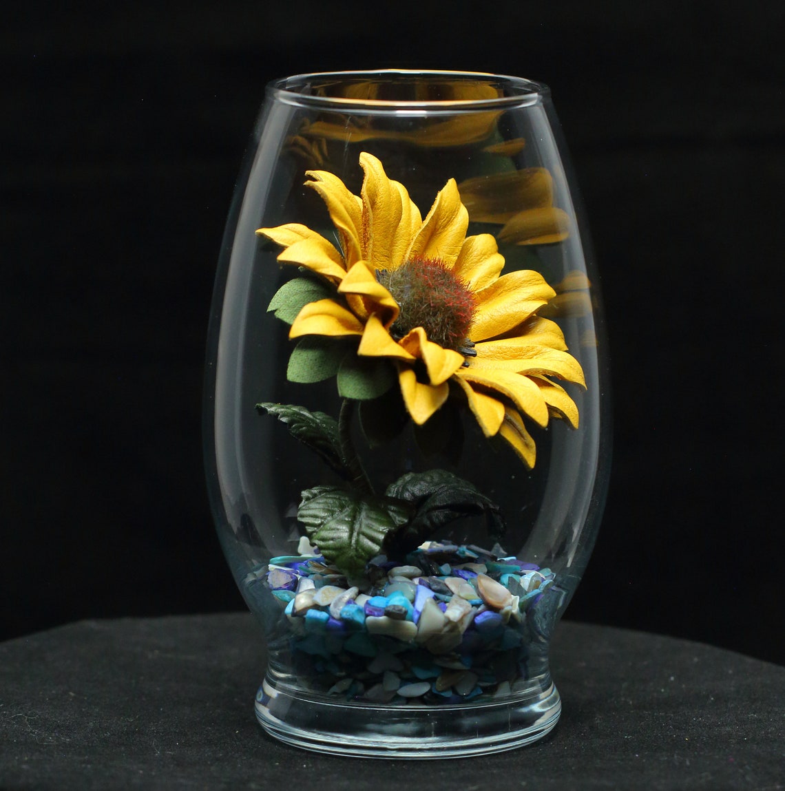 Leather Sunflower Third 3rd Leather Wedding Anniversary Gift | Etsy