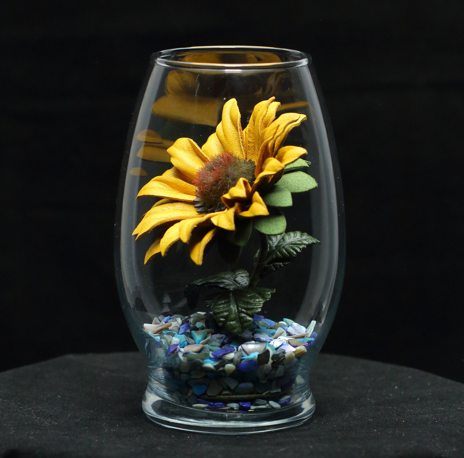 Leather Sunflower Third 3rd Leather Wedding Anniversary Gift | Etsy