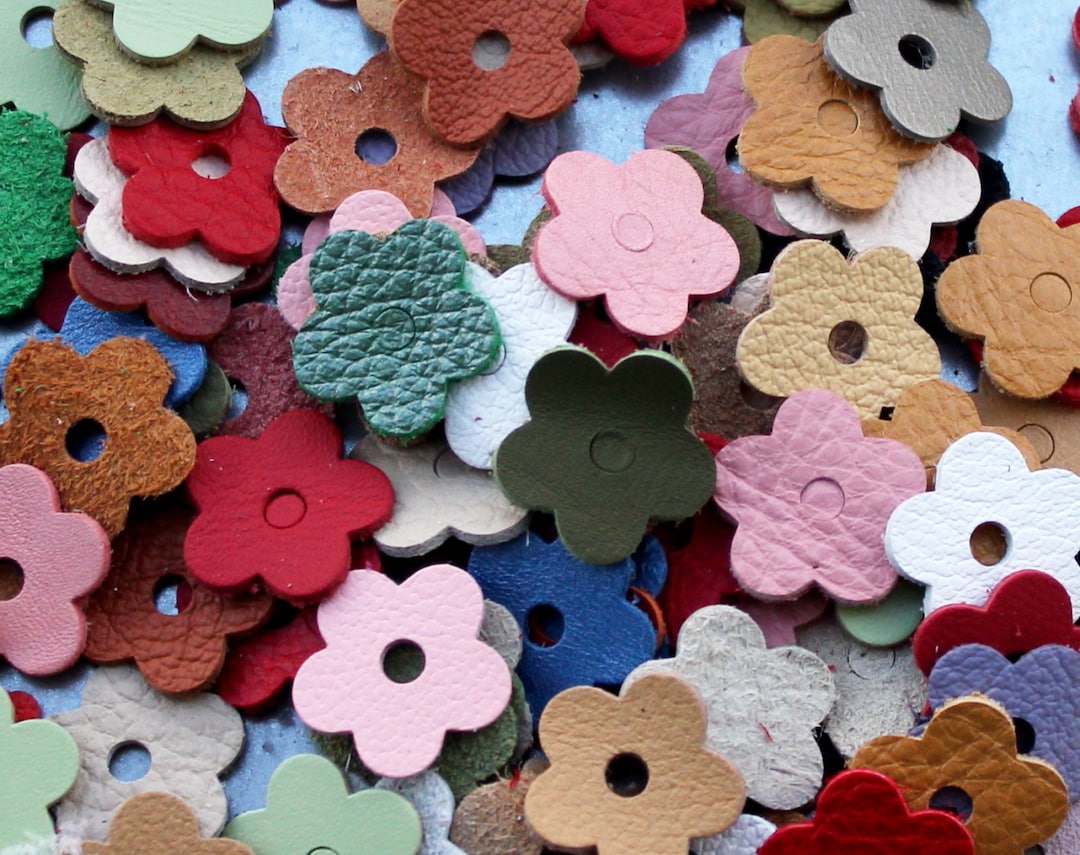 Leather Flower Die Cuts Leather Blossoms Wholesale Variety of Colors ...