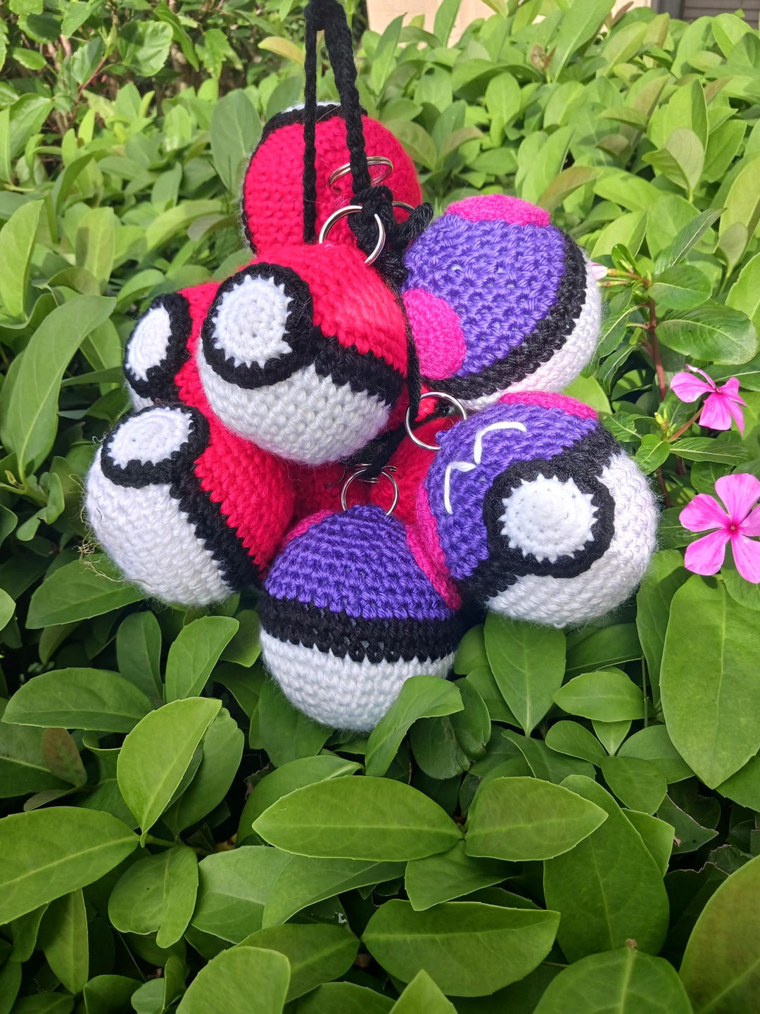 Handmade Pokemon Pokeball & Masterball Amigurumi Keychains – Crochet ...