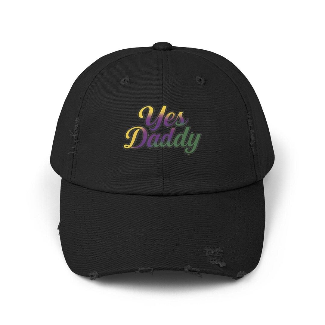 Yes Daddy Cap | Embroidered Script, Distressed Dad Hat, Retro Gradient ...