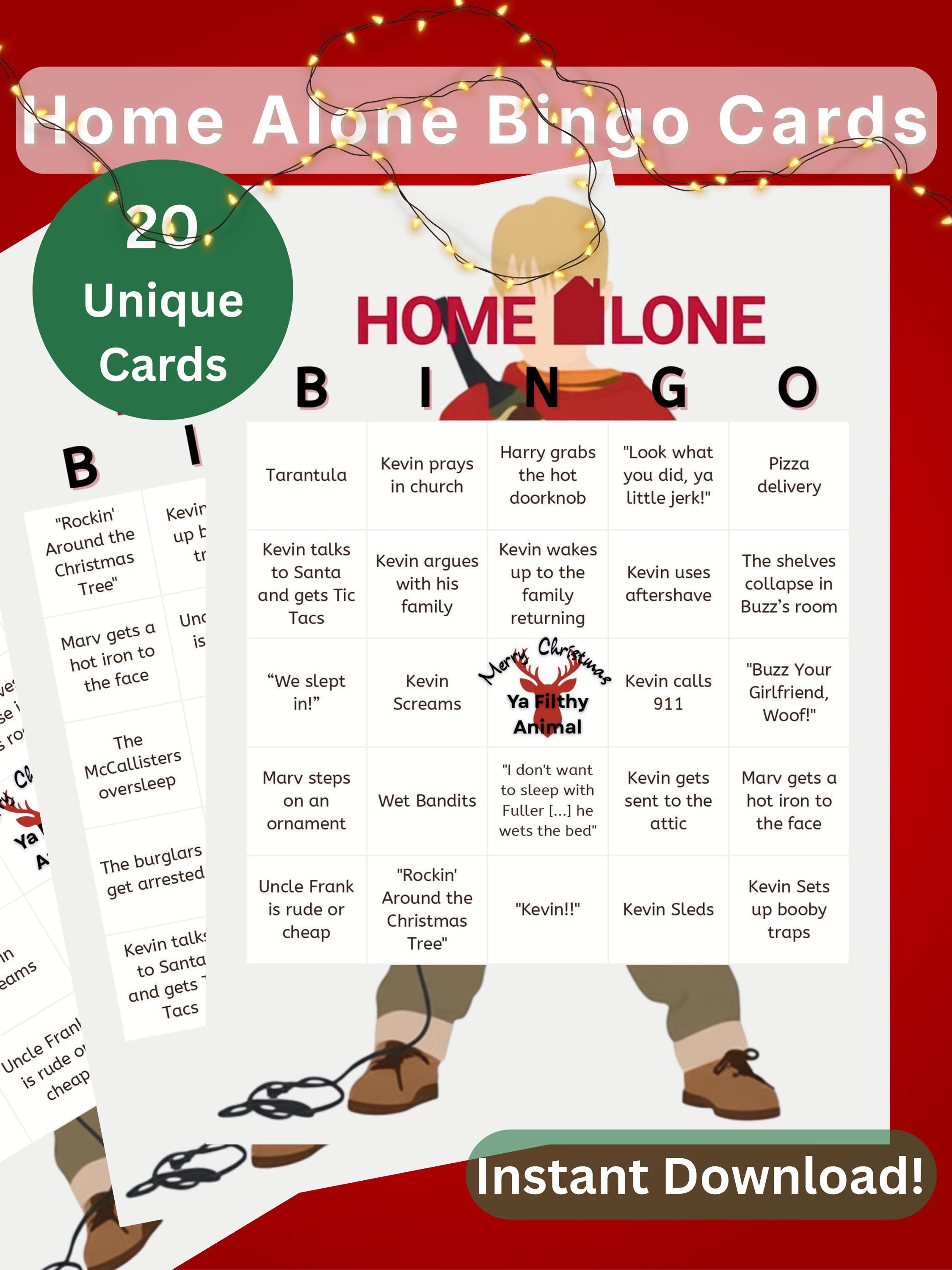Home Alone Bingo | Multiple Layouts and White Background Included ...