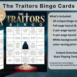 The Traitors Bingo Game | 20 Unique Cards - Etsy