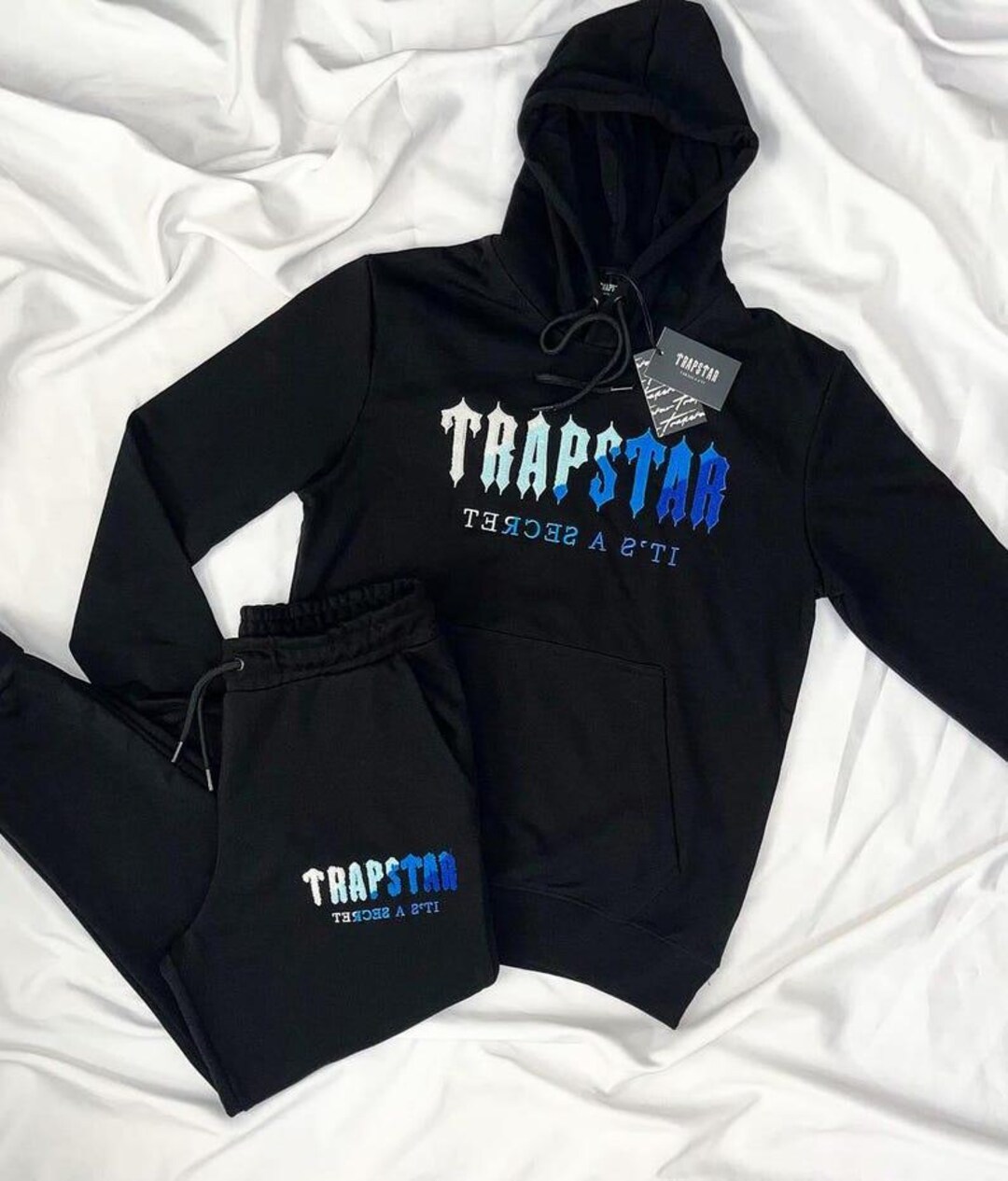 Unisex Black Trap Star Tracksuit Set Hoodie and Trouser - Etsy