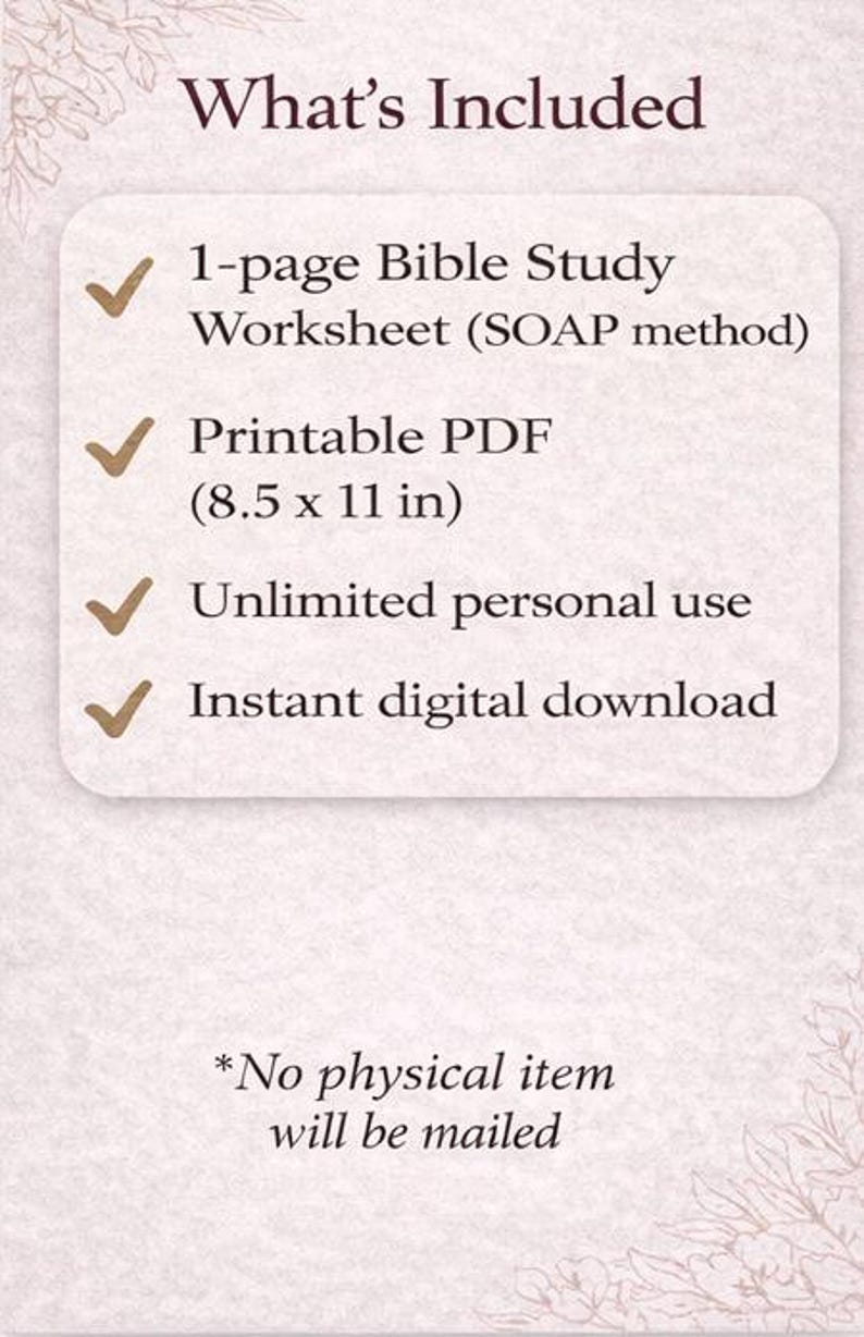 S.O.A.P Bible Study Worksheet Printable | Christian Devotional ...