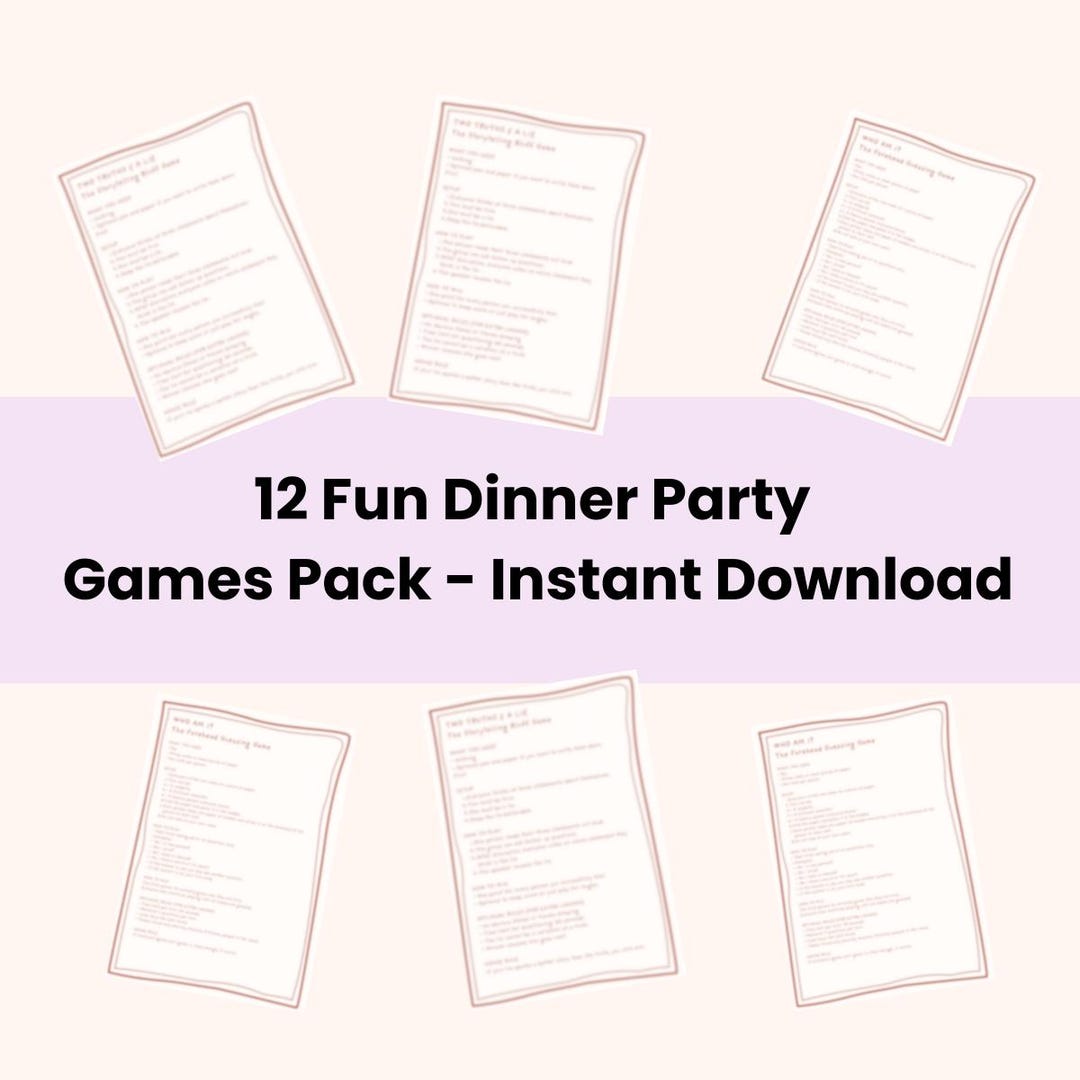 Viral Dinner Party Games Printable | 12 Page Party Games PDF | Fun ...