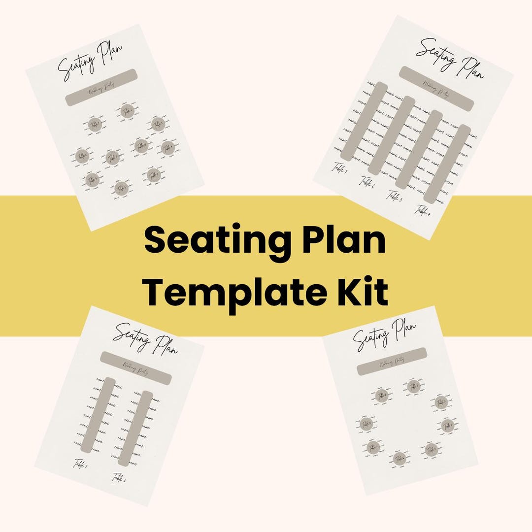 Wedding Seating Plan Canva Template Bundle 4 Pack Editable Table Chart ...