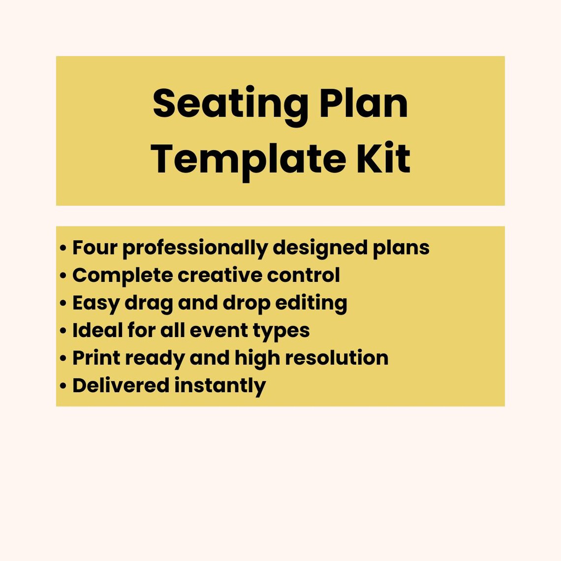 Wedding Seating Plan Canva Template Bundle 4 Pack Editable Table Chart ...